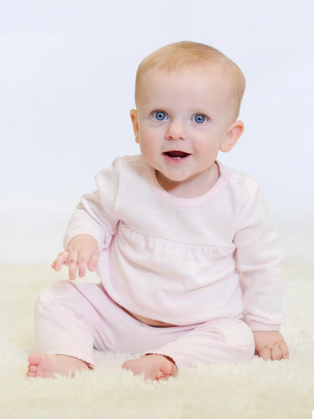 Organic Snap Shoulder Top - Pink Stripe – Sterling & Me